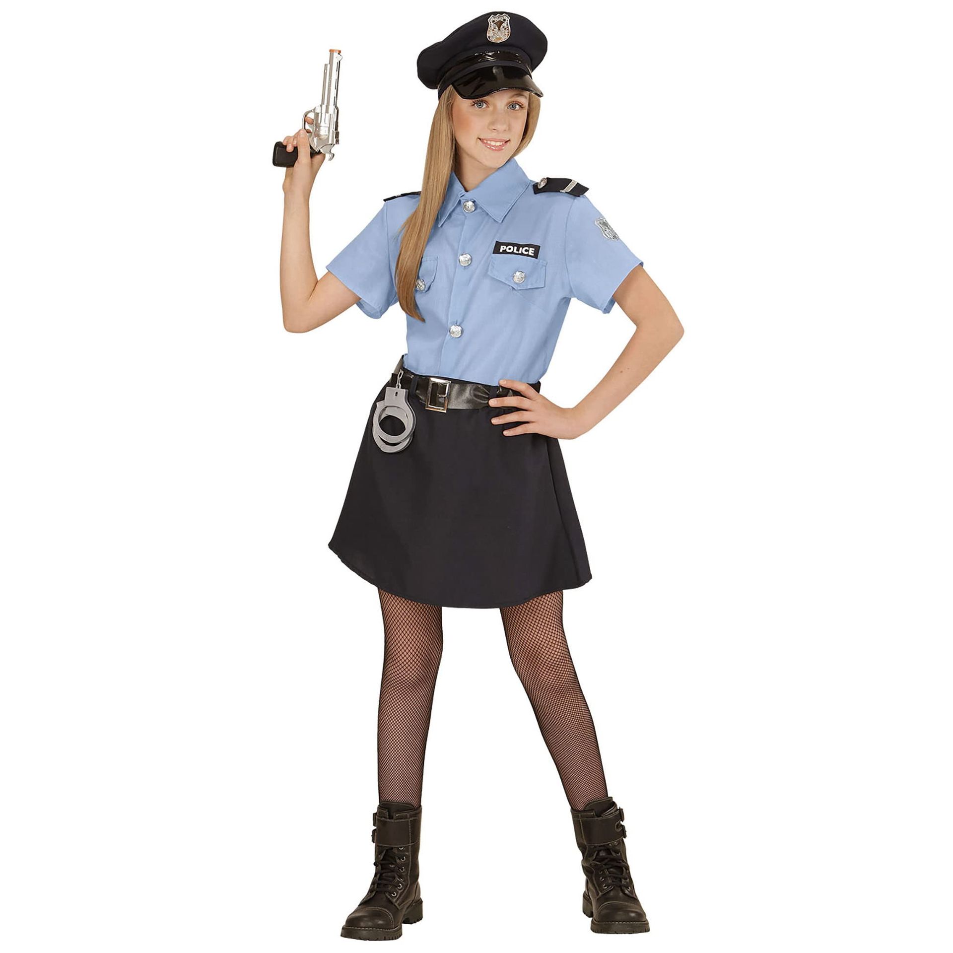 Girls' Police Officer Costume Complete Roleplay Uniform Set For Fancy Dre