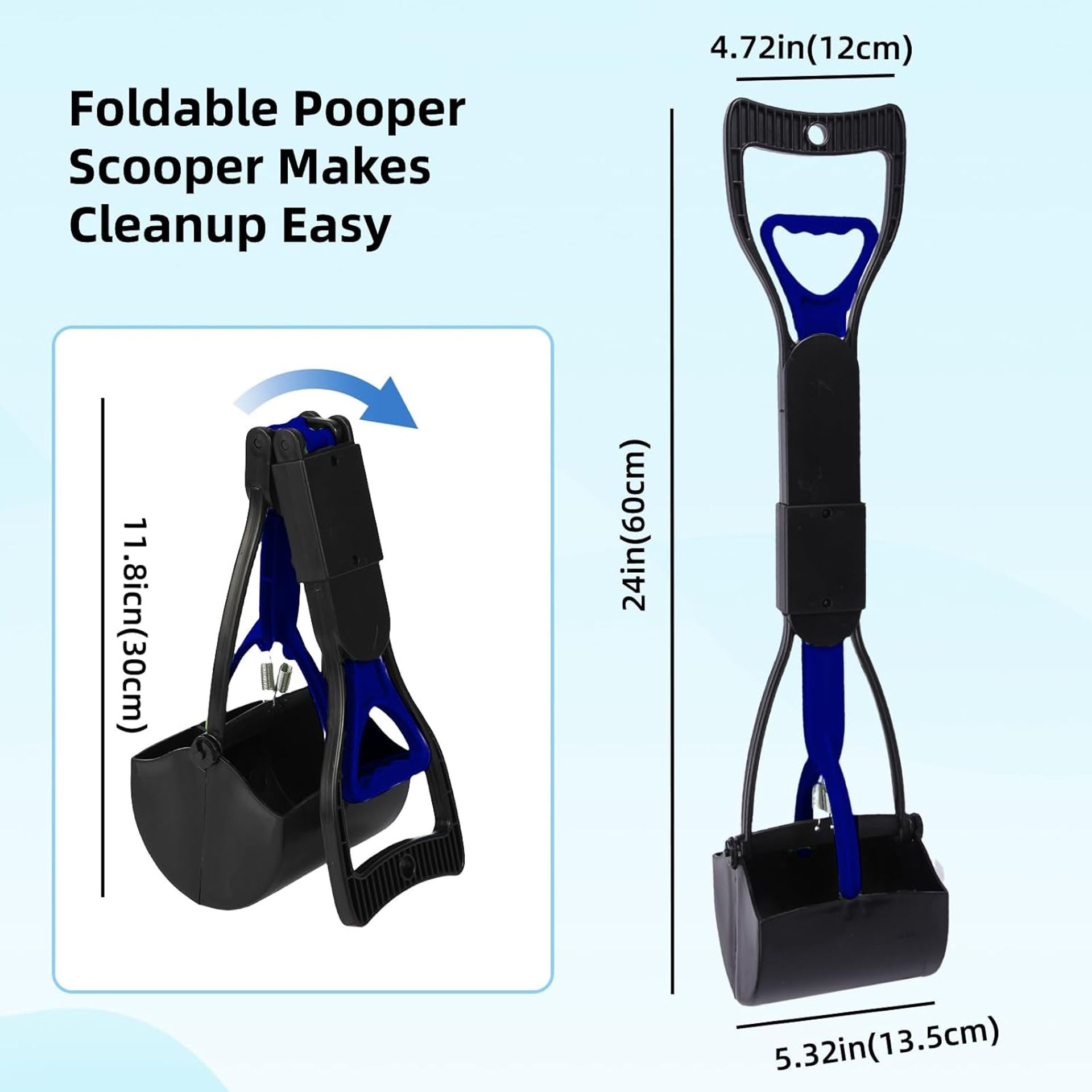 Long Handle Pet Pooper Scooper 70cm With Bags & Storage Box | Durable Spr