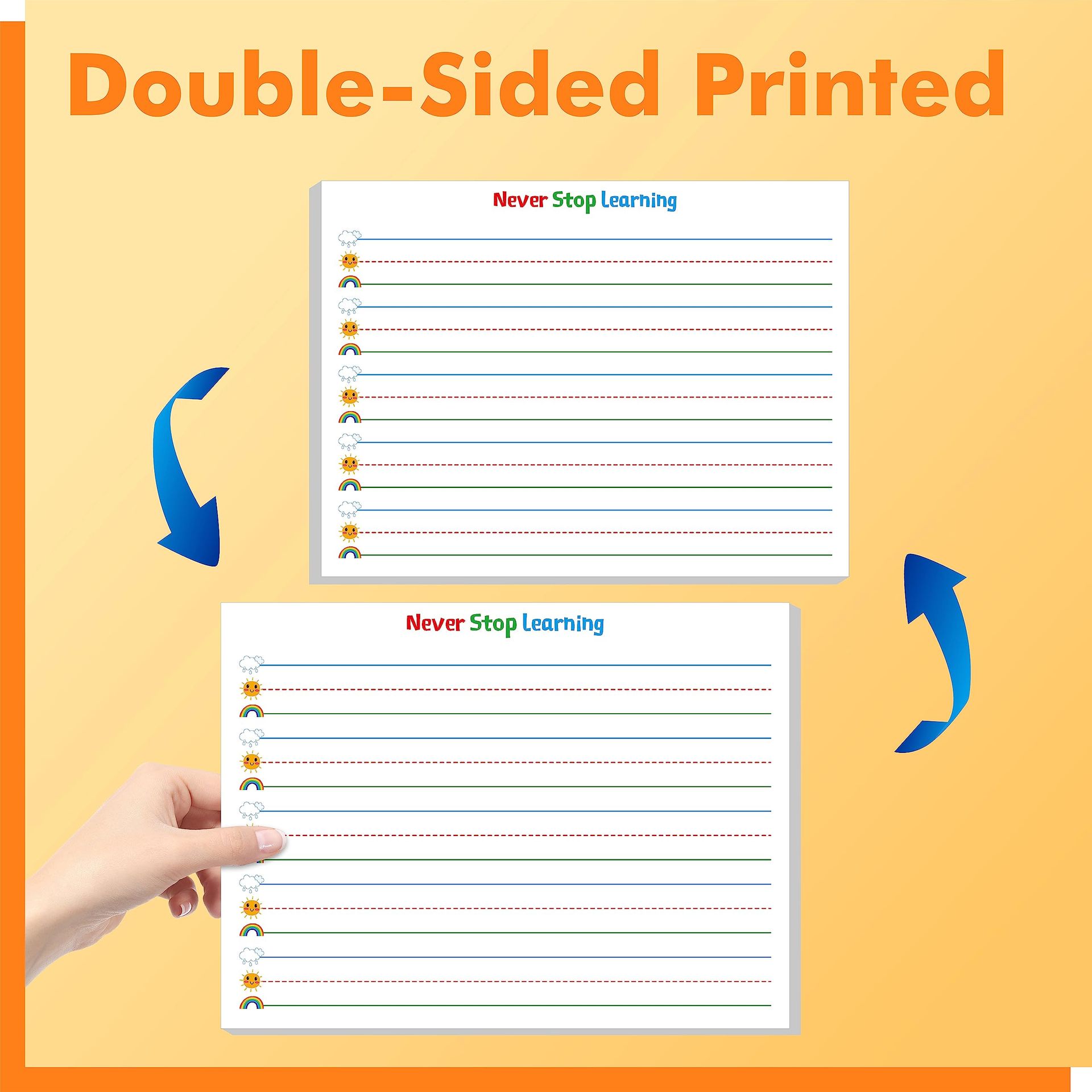 50 Sheets Ruled Writing Paper, Double-Sided Printing Skip-A-Line Ruled Wr